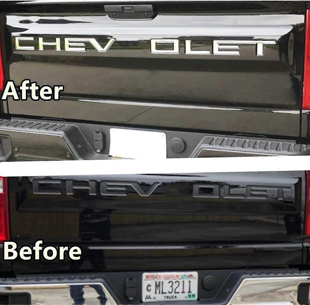 Car Tailgate Inserts Letters 3D Raised Rear Emblems Decal Stickers 3M ...