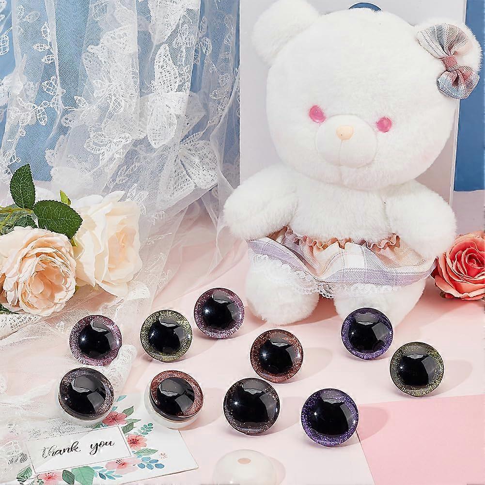 10 Sets 5 Colors Craft Eyes 40x32mm Eyes with Spacer Stuffed Crochet ...