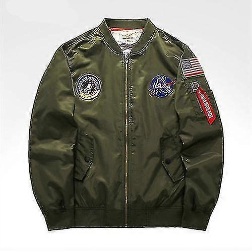 New Men Embroidered Nasa Jacket Military Army Flight Bomber Thin Jacket ...