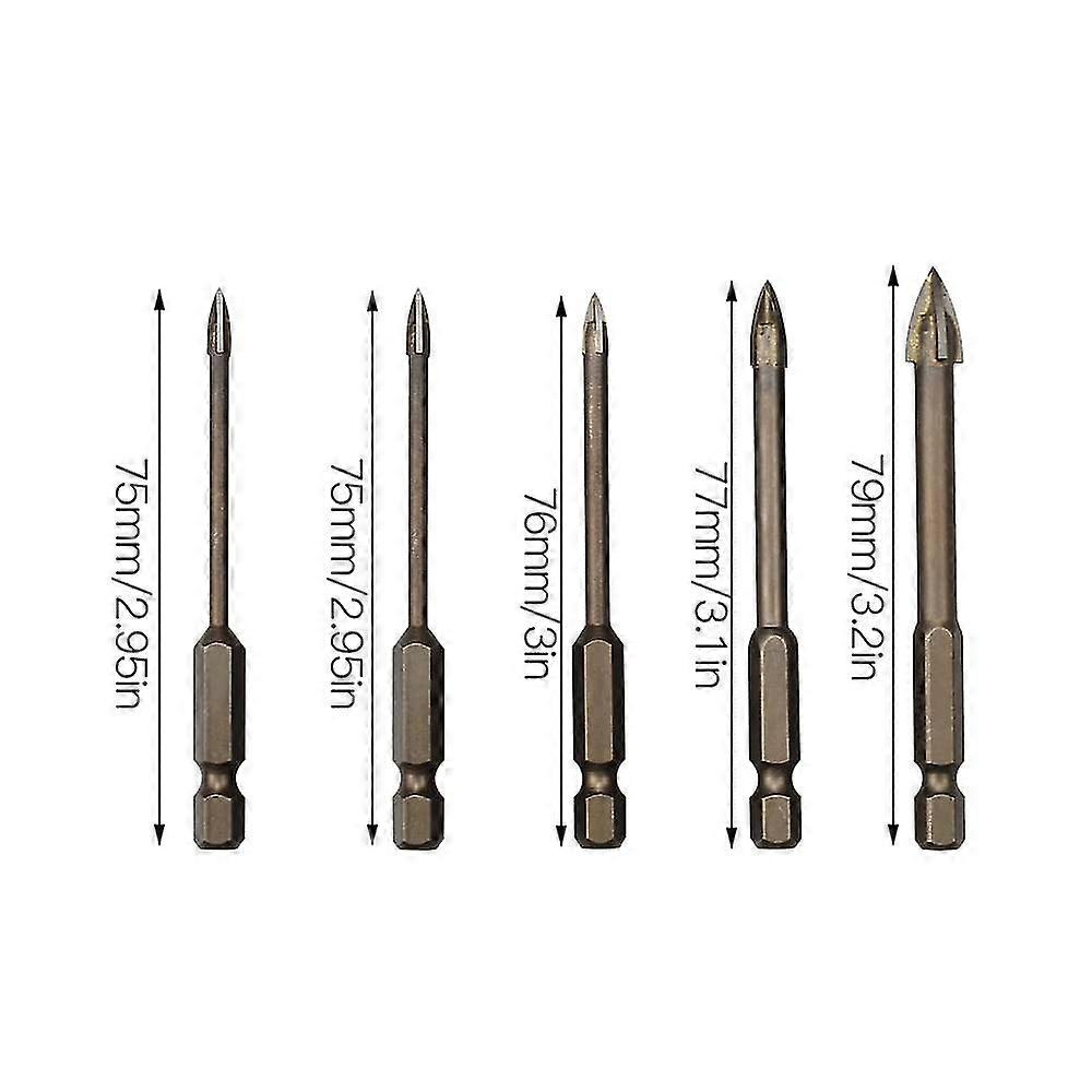 Set Of 5 Triangle Drill Bit Set, Carbide Tile Drill Bits, Effective ...