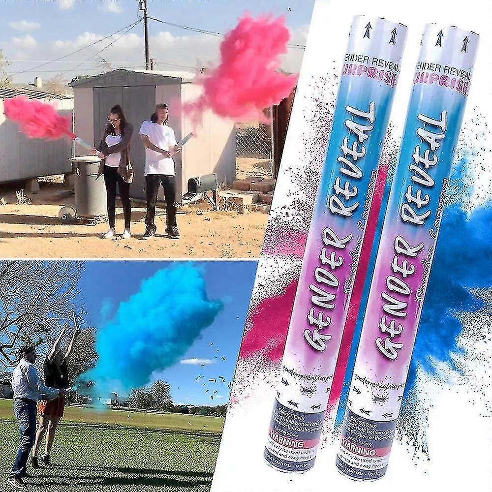 2pcs Powder Cannons 31cm Non Toxic Powder Poppers Gender Reveal Party ...