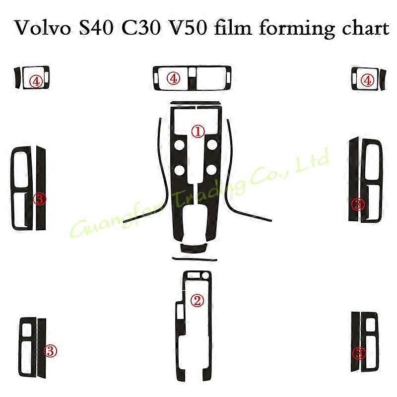 For Volvo S40 V50 C30 Self Adhesive Car Stickers Carbon Fiber Vinyl ...