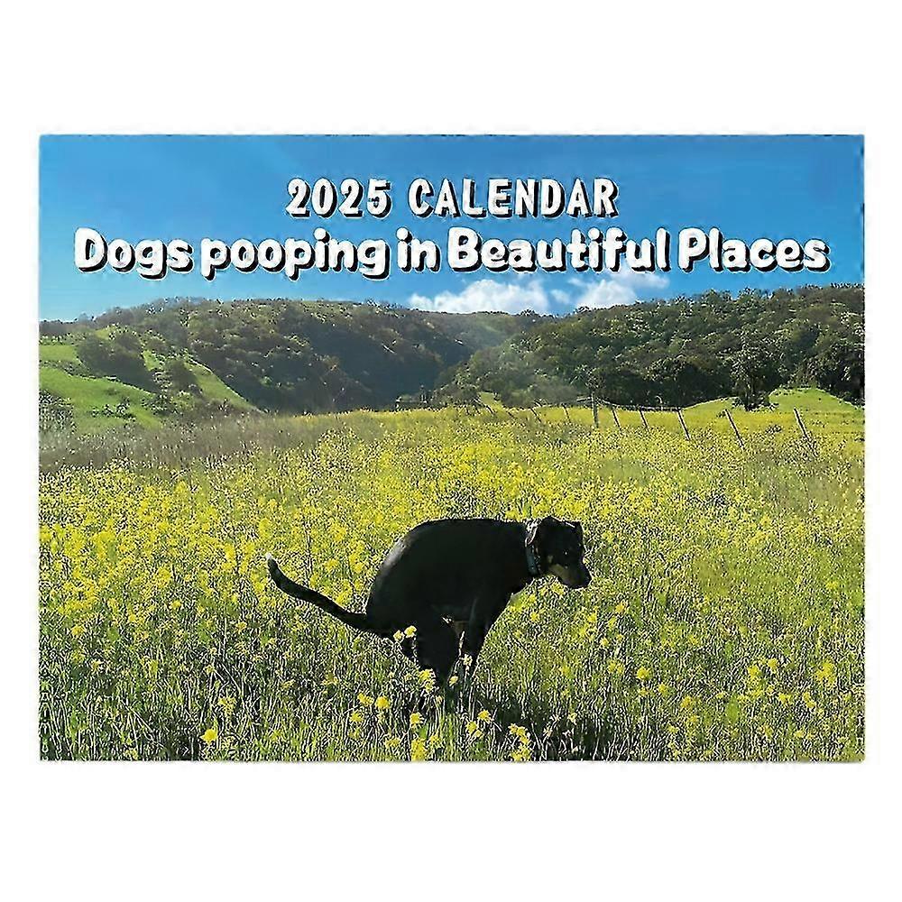 2025 Calendar, Dogs Pooping In Beautiful Places Wall Calendar, Dog ...