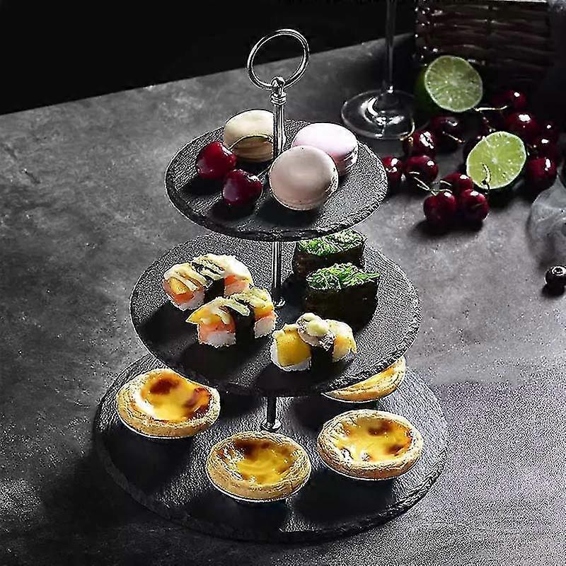 Three Tier Slate Cake Stand Serving Set, Cake Standing Set | Fruugo UK