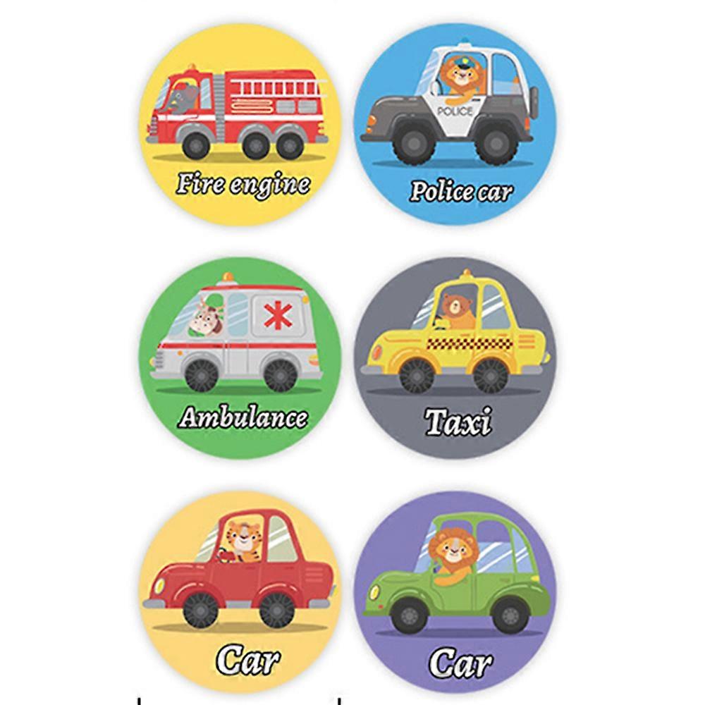 50-500pcs Cars Pattern Reward Sticker for Kids Cute Cartoon Bus Tank ...