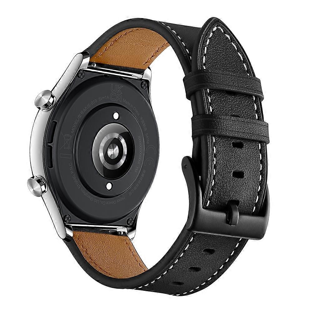 For Honor Watch GS 3 22mm Cowhide Leather Sewing Thread Watch Band ...