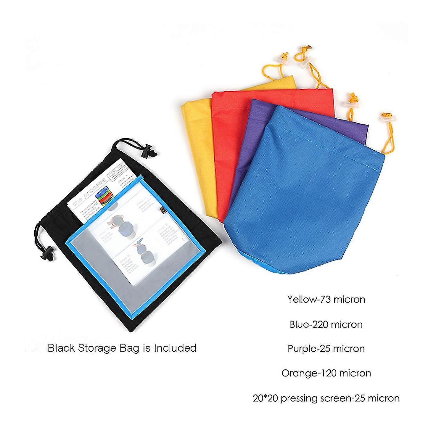 Herbal Ice Essence Extractor Kit 1 Gallon Mesh Bags Set with Pressing ...