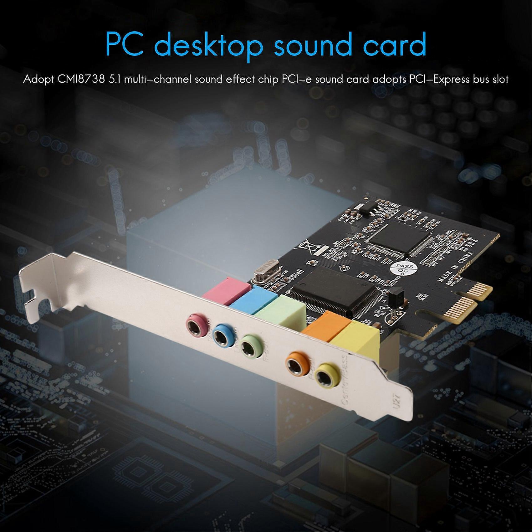 PCIe Sound Card PCI-E X1 CMI8738 Chip 32/64 Bit Sound Card Stereo 5.1 ...
