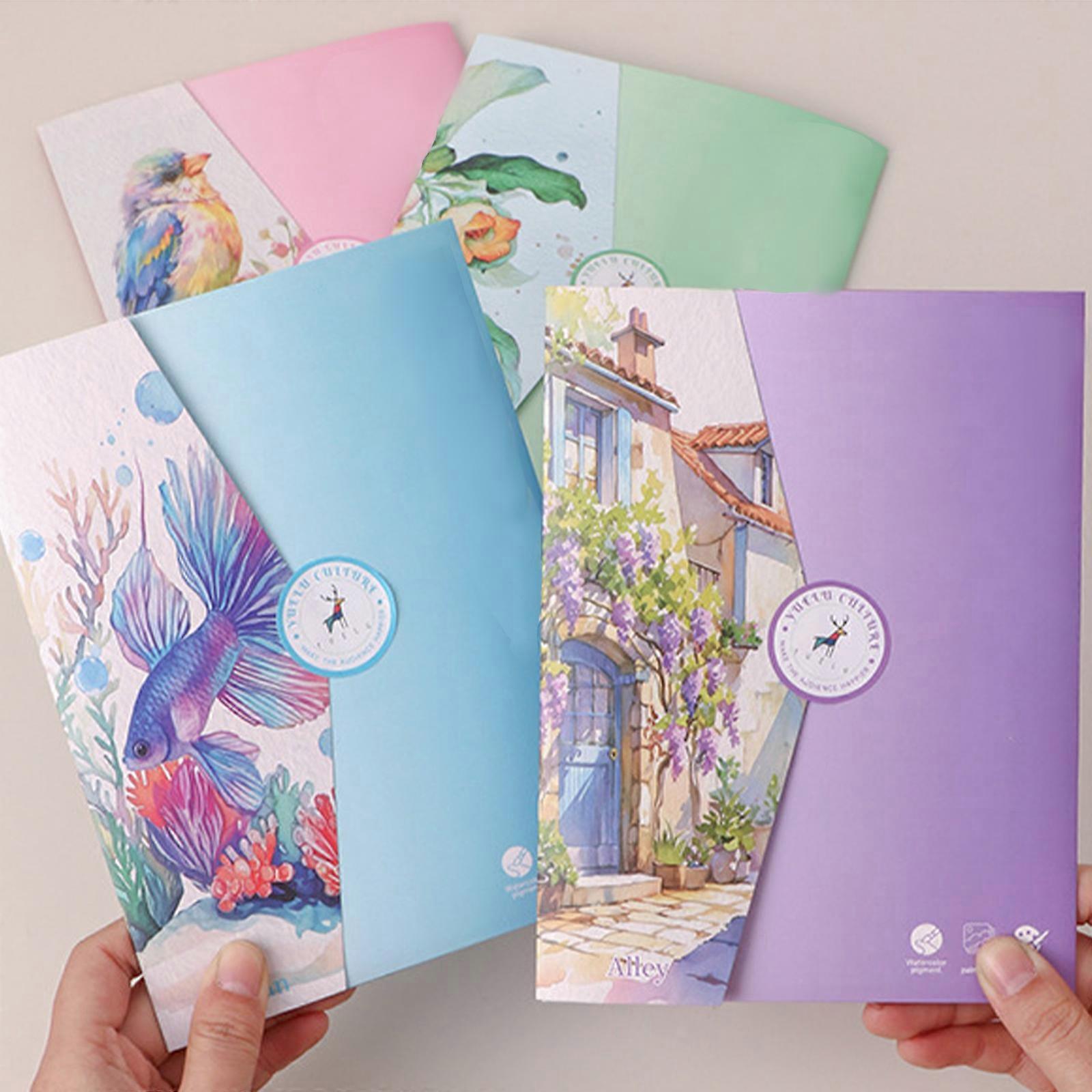 Watercolor Painting Set Coloring Book Dipping Pen Coloring Pigments ...