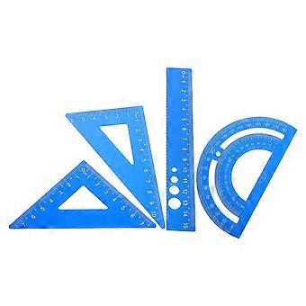 1 Set High Precision Aluminum Alloy Ruler Kits Straight Triangular ...