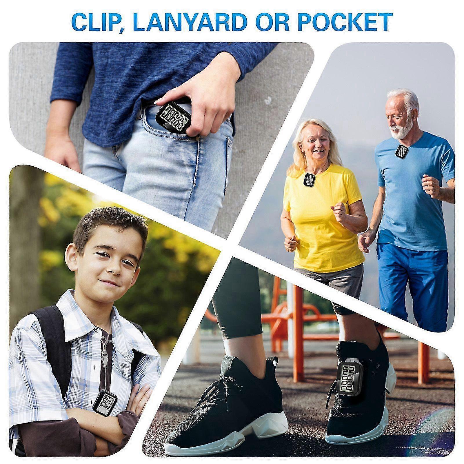 Step Counter with Clip and Lanyard, Large Display Step Tracker for All ...