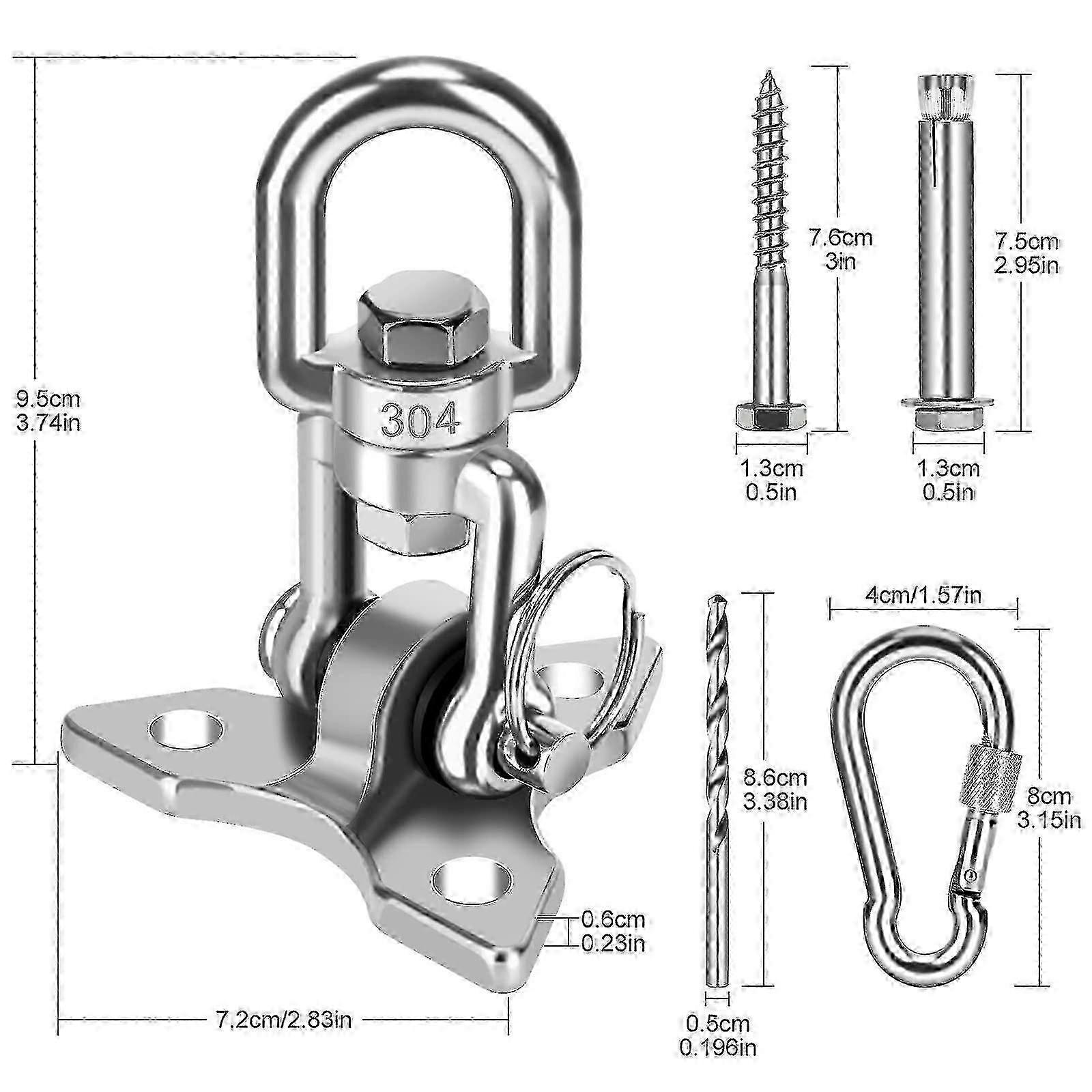 Ceiling Hook Hanging Chair 360 Swivel Hook, Stainless Steel Outdoor ...