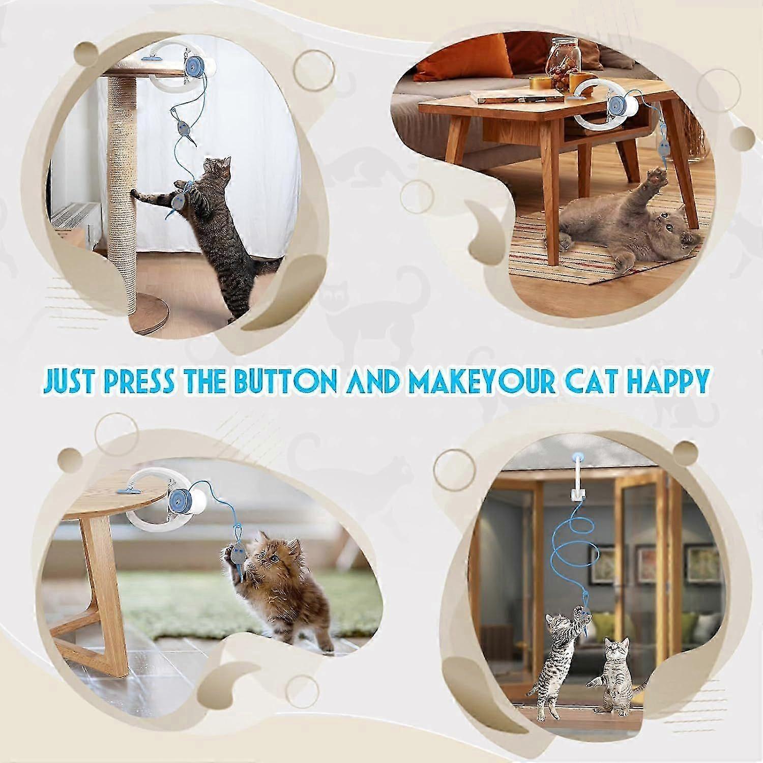 Smart USB Rechargeable Interactive Cat Toy, Door Hanging Feather Teaser ...