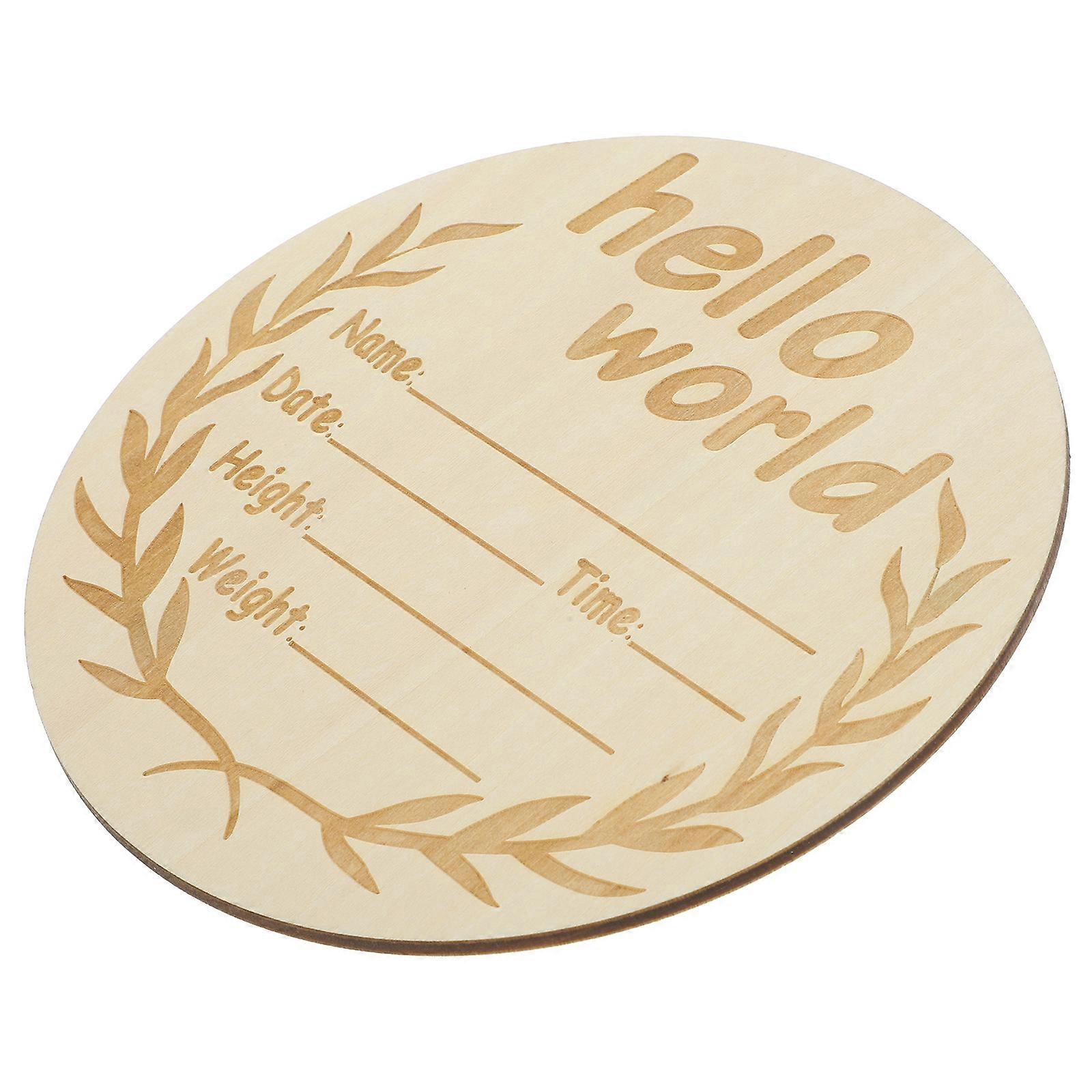 Birth Announcement Sign Round Wooden Baby Announcement Sign Newborn ...