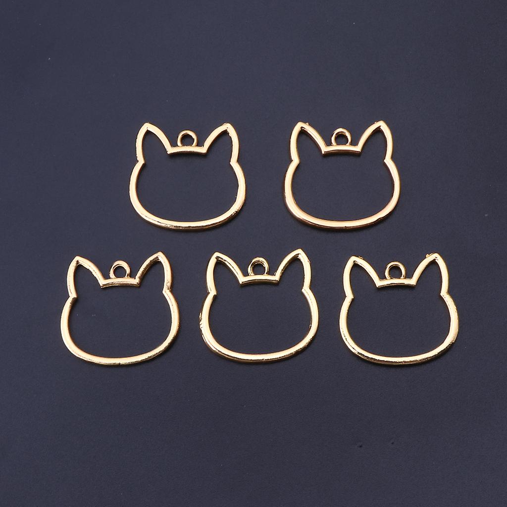 5x Cute For Cat For Head Blank Frame Uv Resin Pendant Open Bezel ...