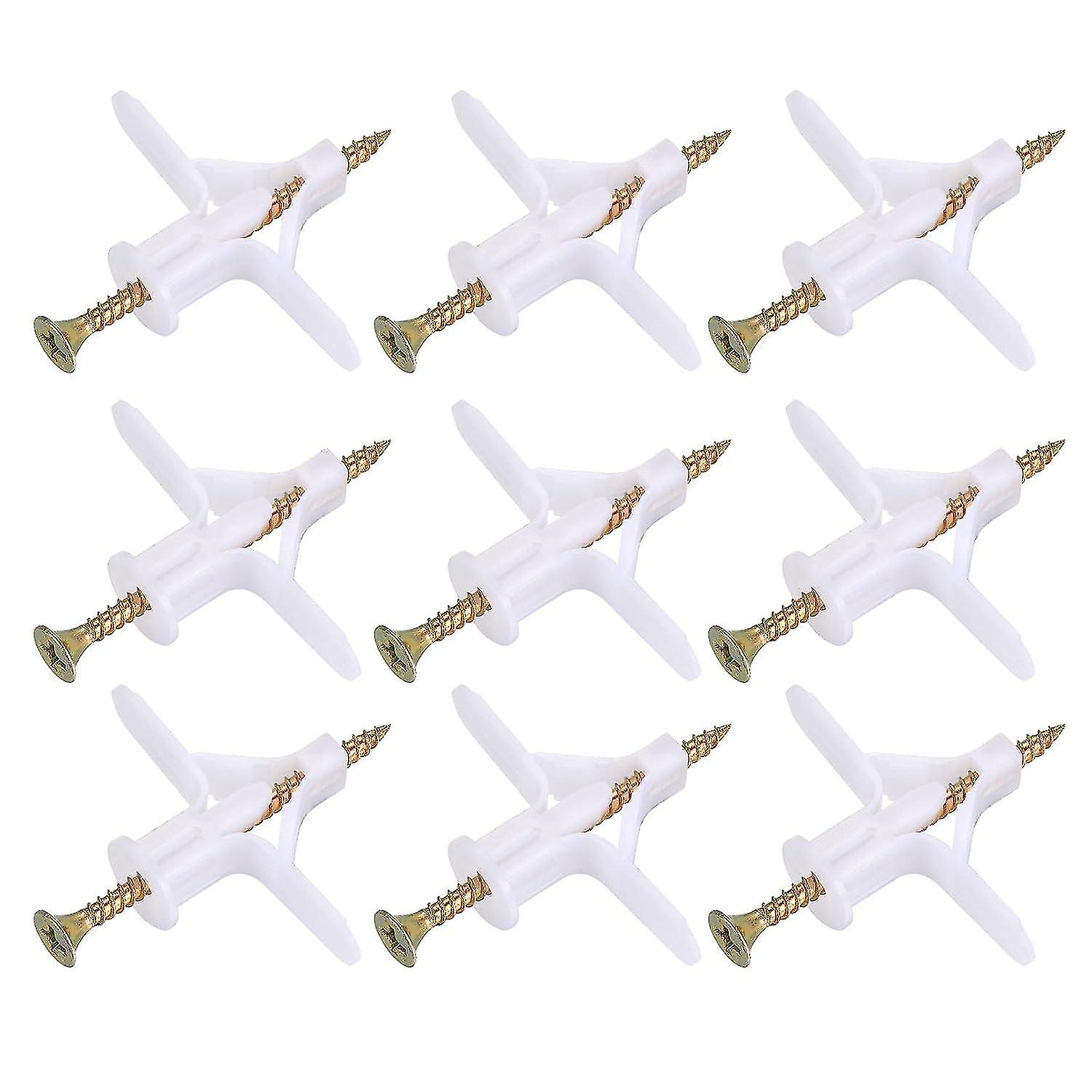 Set Of 100 Plasterboard Wall Plugs And Screws (50 Wall Fixing Expansion ...