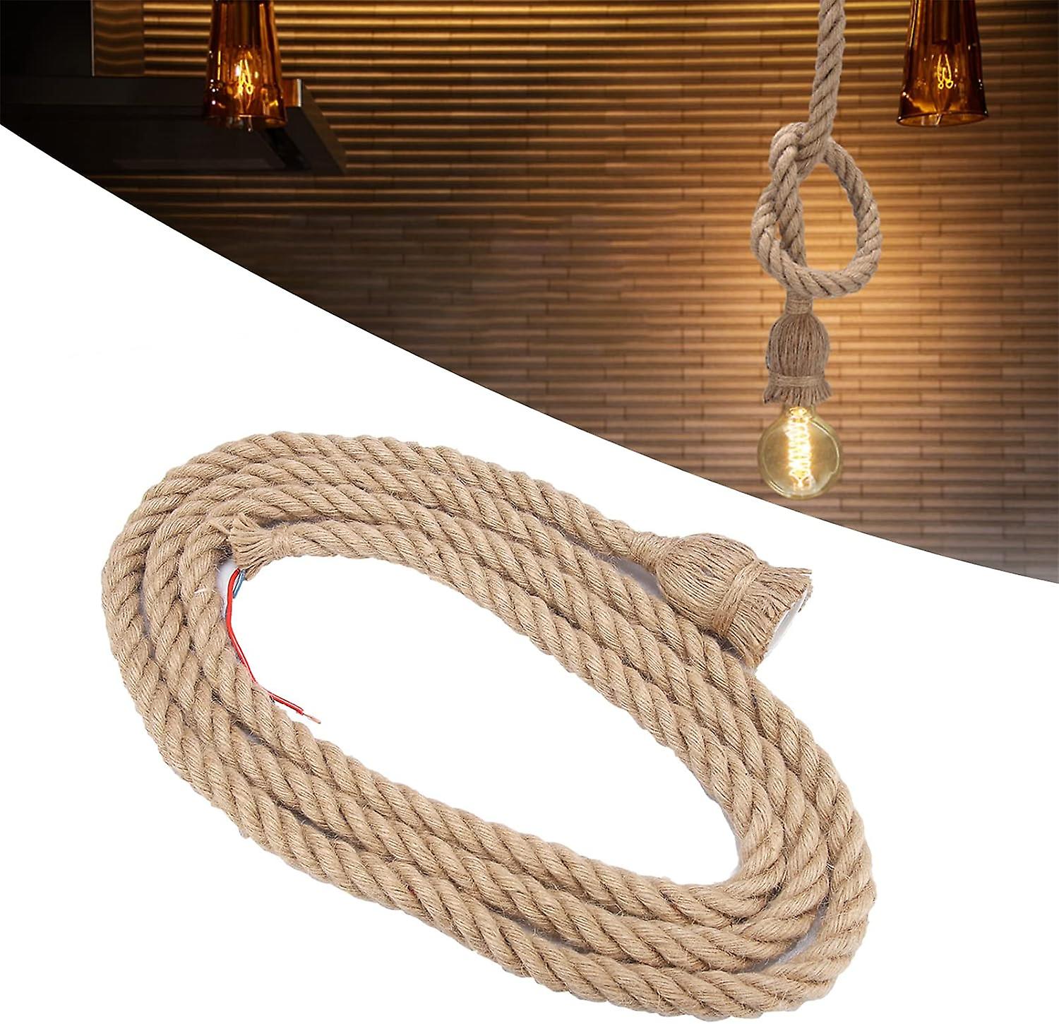 Vintage Pendant Lights Socket with 2m E27 Hemp Rope, Ceiling Light Base ...