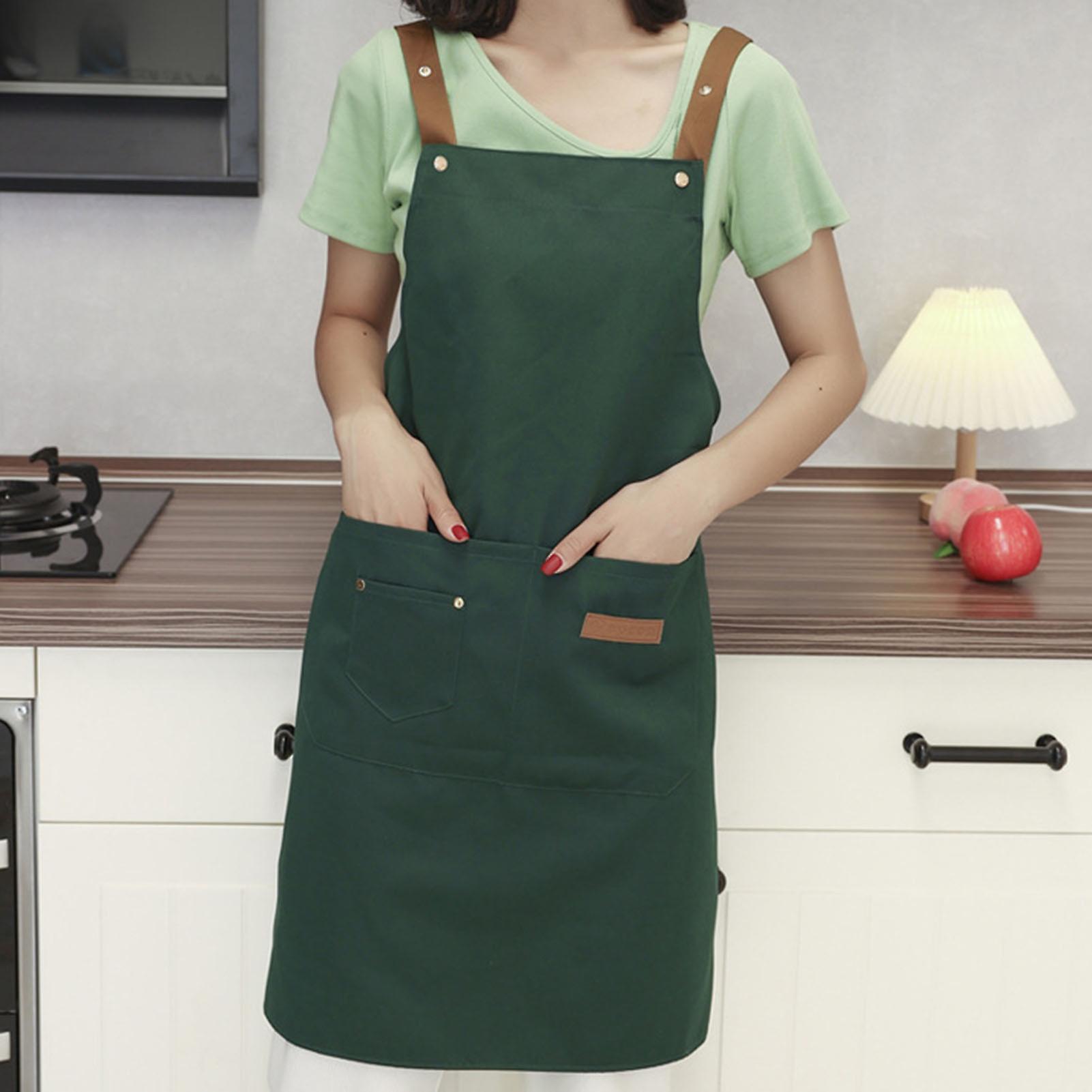 Kitchen Apron with Pocket Adjustable Strap Design Waterproof Anti ...