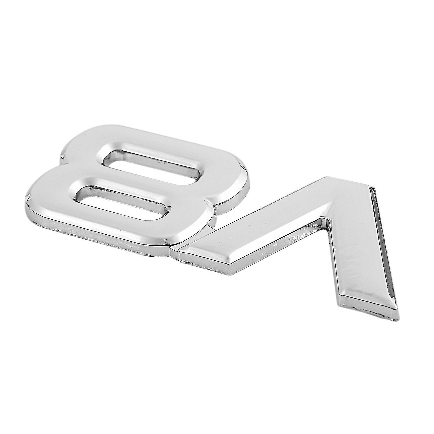 2pcs 3d Silver Auto Motor V8 Car Rear Emblem Decal Badge Sticker With ...