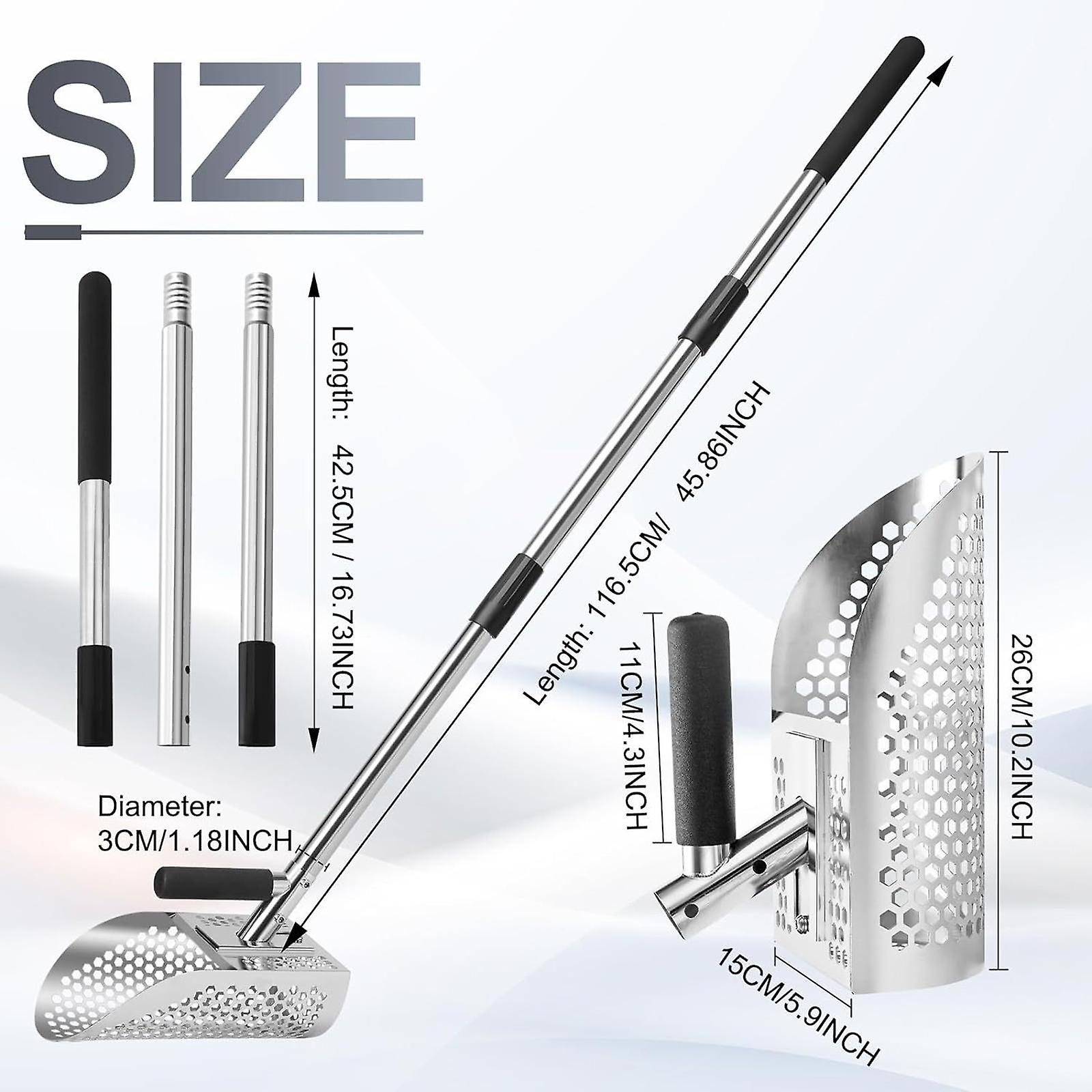 Long Handle Sand Scoop Handheld Versatile Portable Pole Detector ...