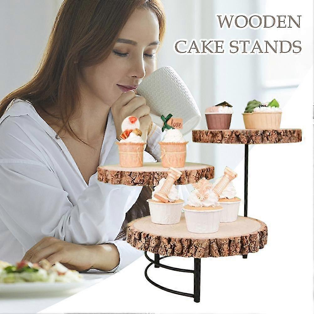 Wooden Cake Stand 3 Tier Serving Platter Dessert Stand Stand for ...