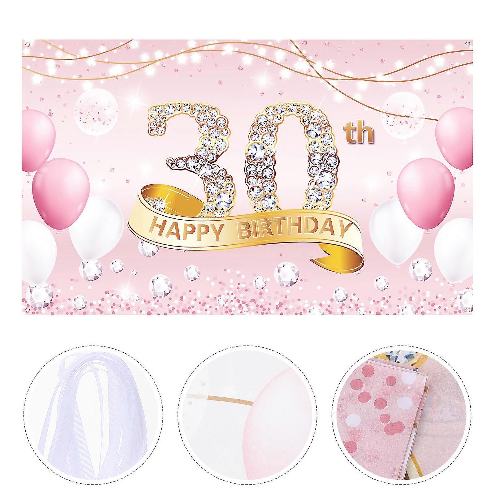Happy 30th Birthday Banner 30 Birthday Poster Party Backdrop Decoration ...