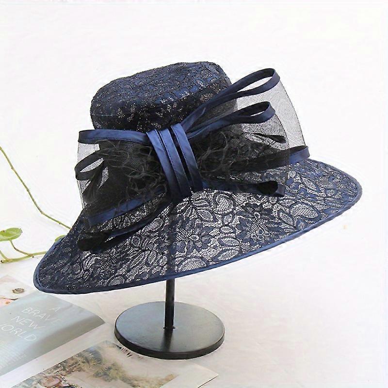 Elegant Faux Flower Organza Hat Mesh Bowler Women's Lace Cloche Bowler ...