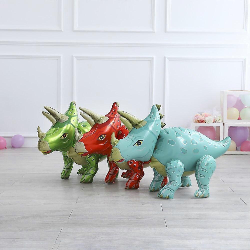 3pcs 4d Walking Dinosaur Foil Balloon Wild Jungle Theme Kids Birthday Party Decorations Cartoon ...