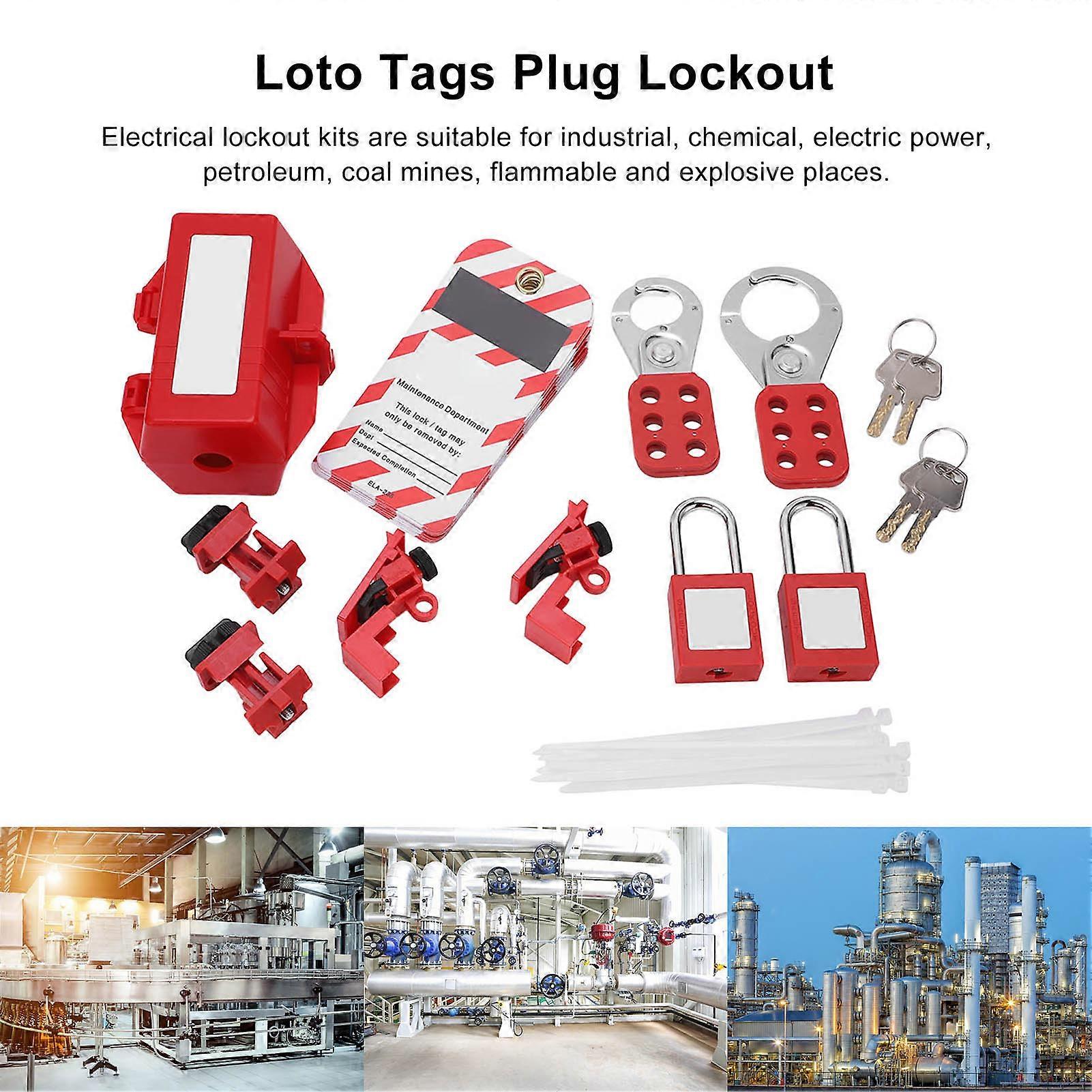 Lockout Tagout Locks Kit with Safety Padlocks Hasps Circuit Breaker ...
