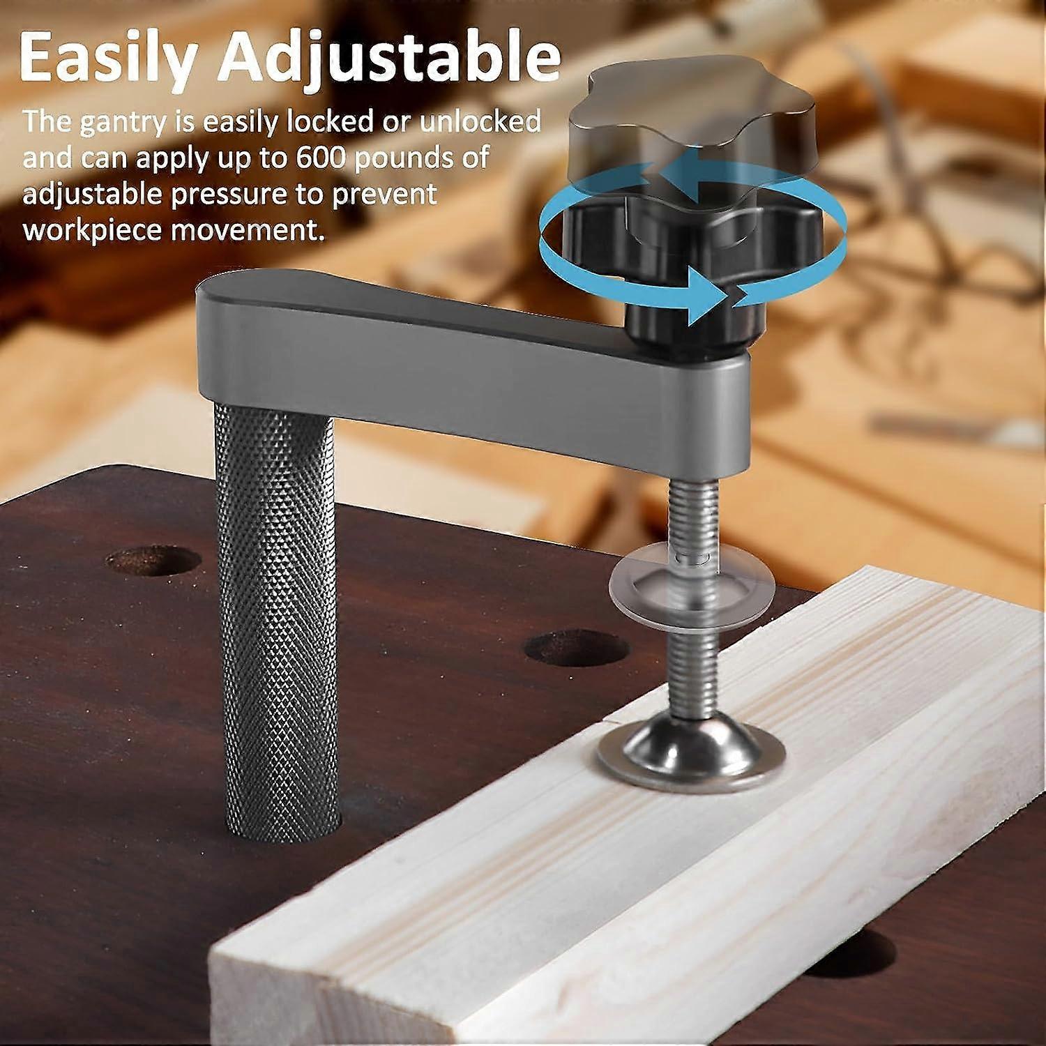 2Pcs Bench Clamp Stainless Steel Woodworking Fast Clamp One Hand ...