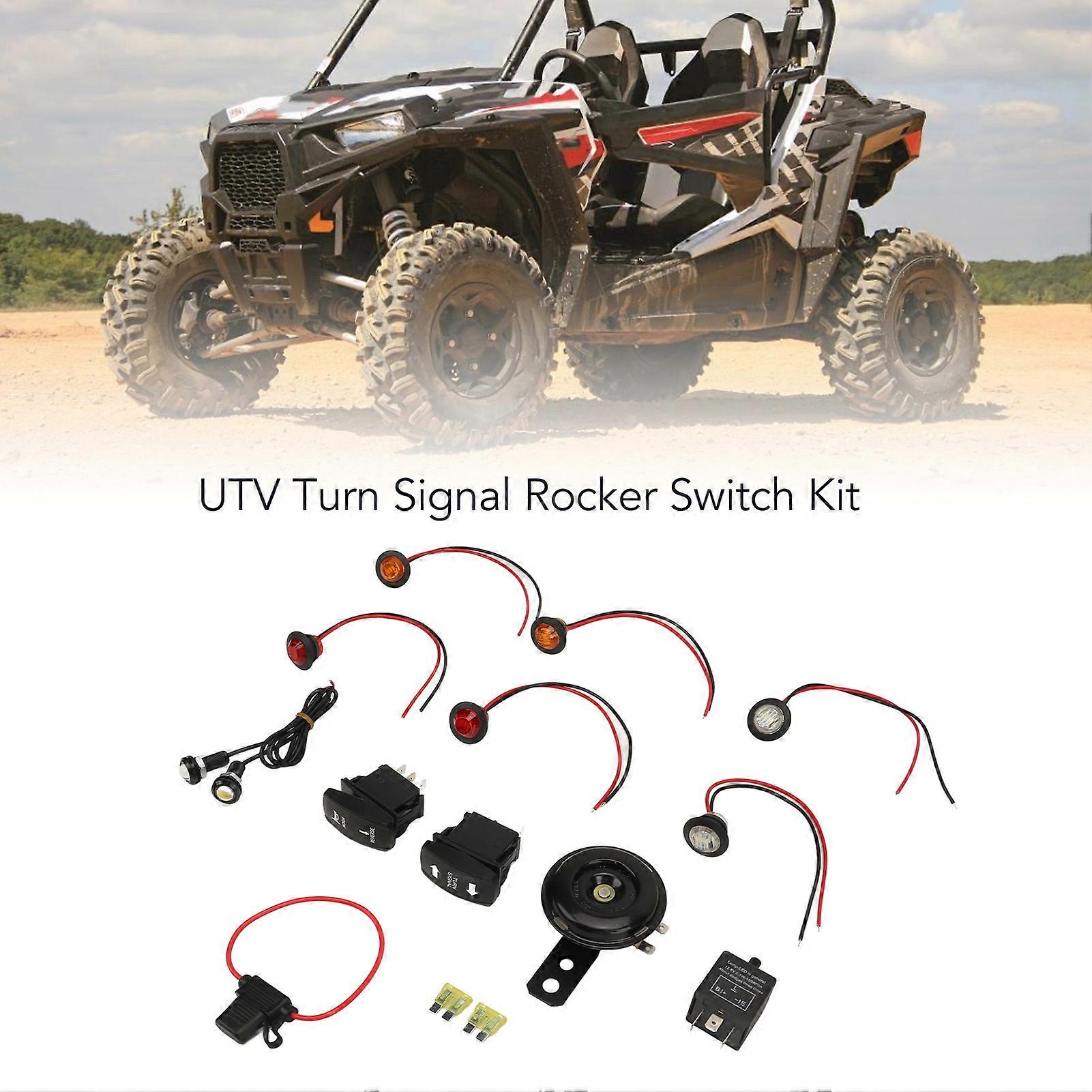 UTV Turn Signal Rocker Switch ATV Street Legal Lighting Kit Turn Signal ...