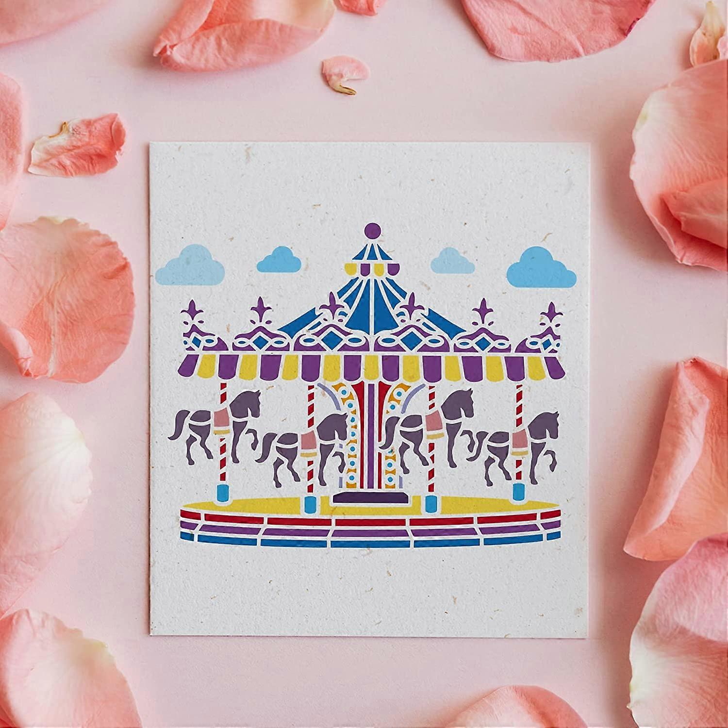 Carousel Horse Stencils Plastic Carousel Stencil Drawing Painting ...