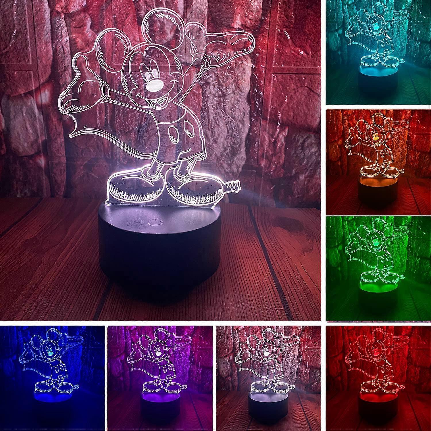 Wekity Cute Cartoon Minnie Mickey Mouse 3D LED Optical Illusion Bedroom ...