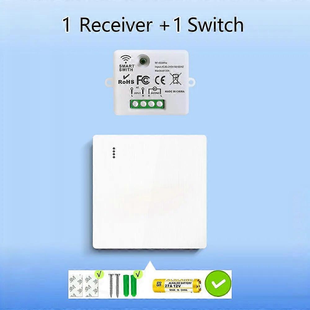RF 433Mhz Wireless Smart Switch Light Wall Panel Remote Control Switch ...