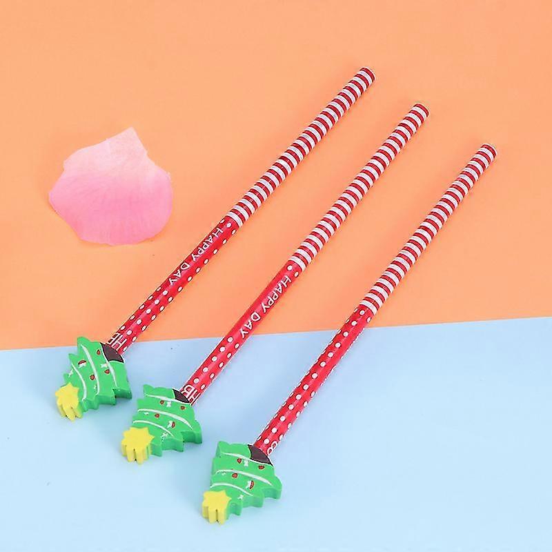 24 Pcs Christmas Pencil With Eraser Students Pencils With Rubber ...