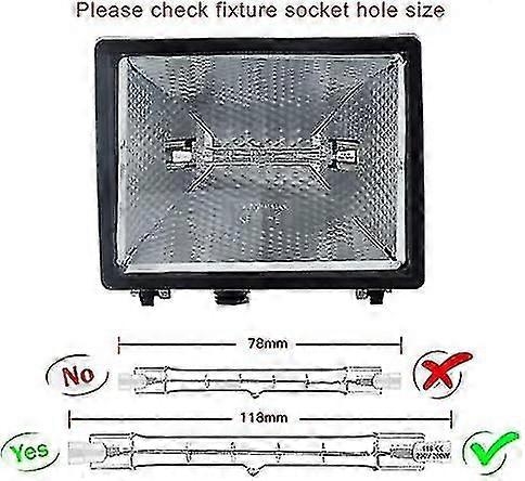 Pack Of 5 R7s Halogen Bulb 118mm 400w 230v, R7s Halogen Rod 118mm, R7s ...