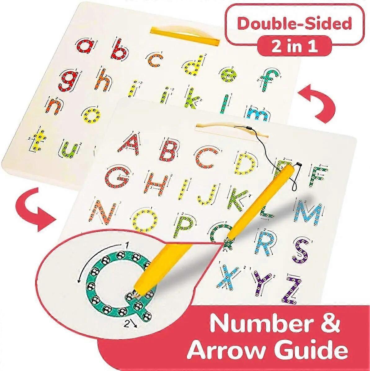 Double Sided Magnetic Letter Board 2in1 Alphabet Magnets Tracing Board ...