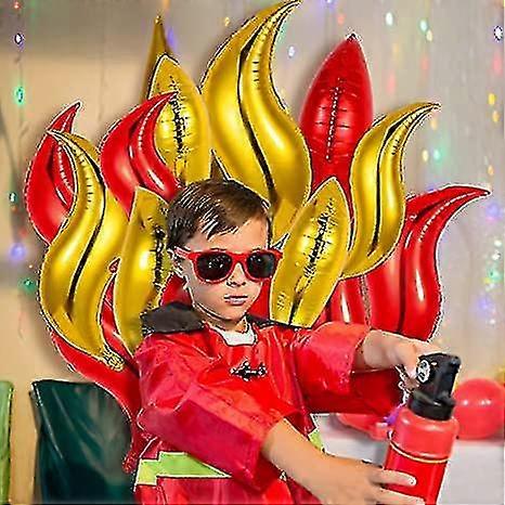 10 Pcs Fake Fire Balloons Firefighter Fire Truck Birthday Party ...