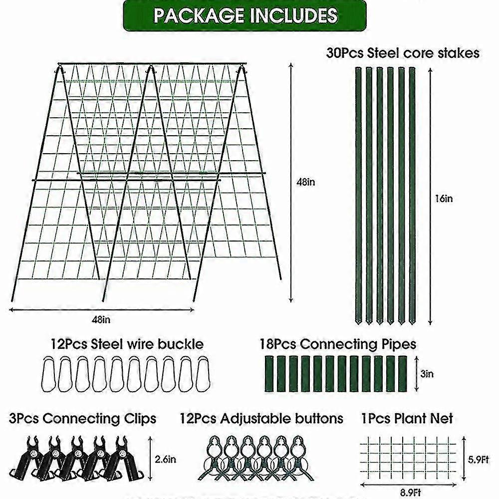 A-frame Garden Trellis With Net And Clips Foldable Trellis Frame Plant ...