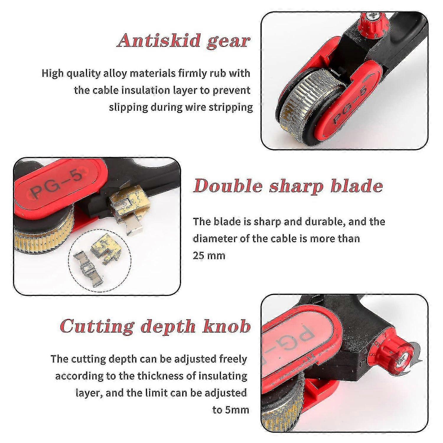 Ratchet Wheel Stripper, Pg-5 Knife Cable Stripper For 25mm Comm/pvc/lv ...