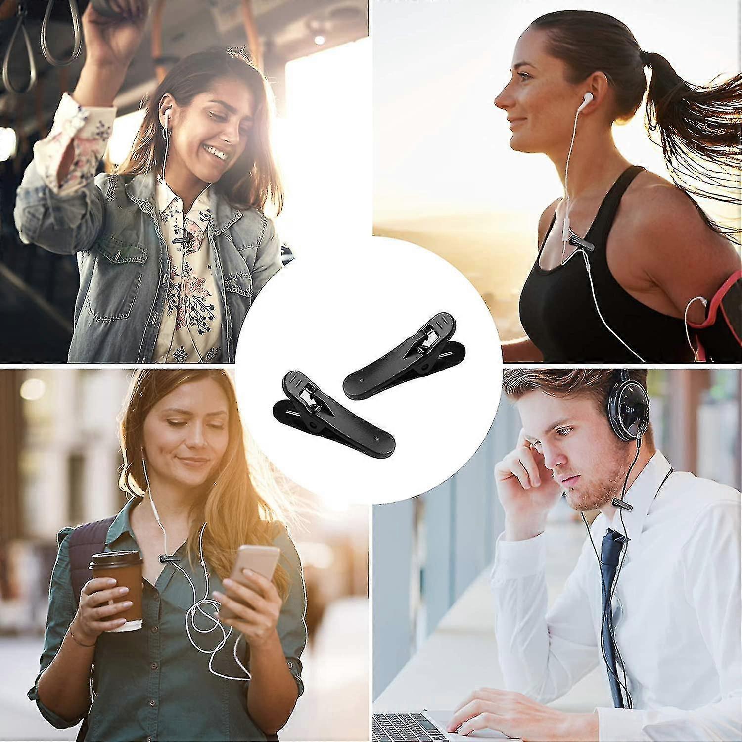 Headphone Headset Cable Cord Clip Holder For Clips Onto Your Clothing ...