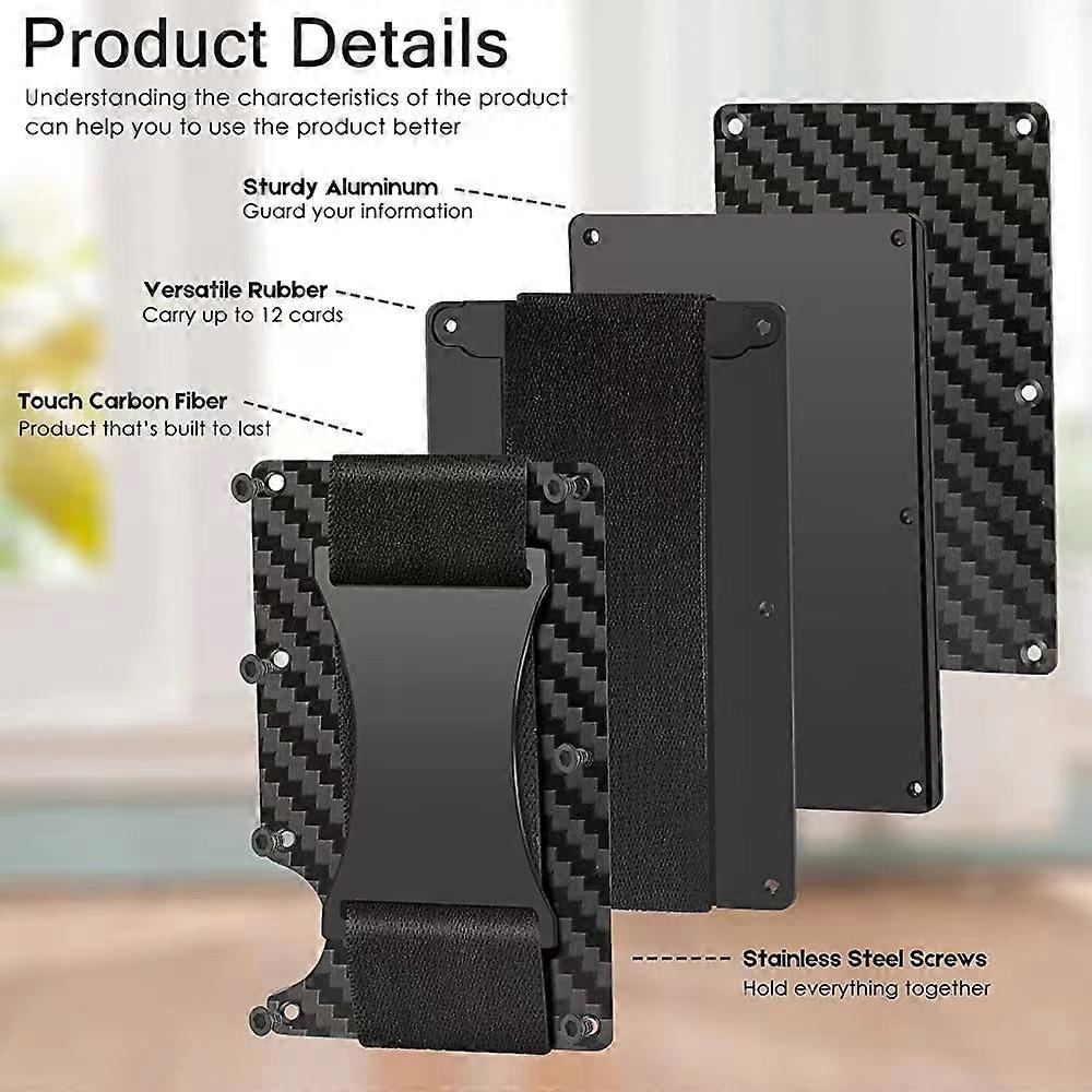 Mens Slim Wallets Smart Minimalist Thin Wallet Male Metal Carbon Fiber ...