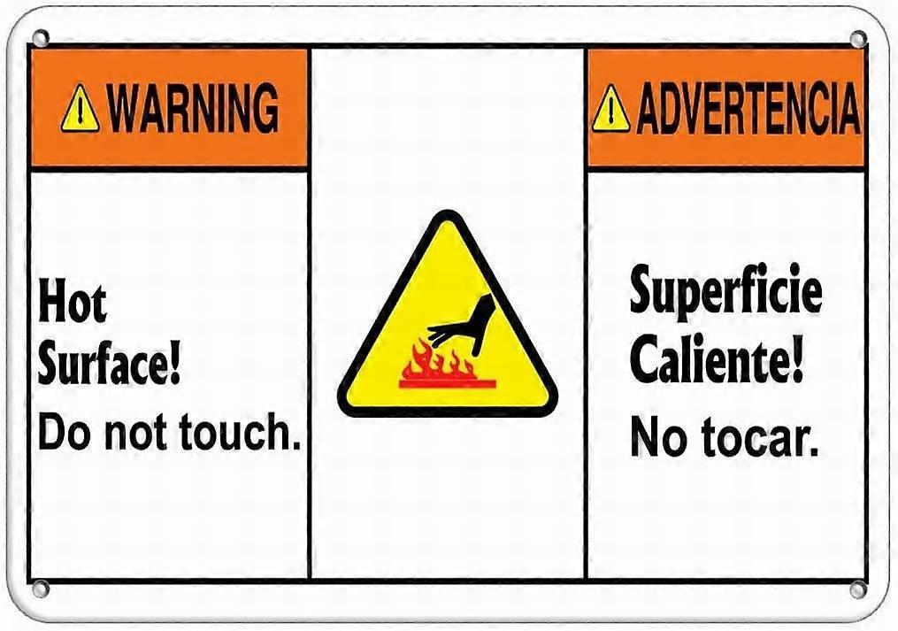 Safety Sign 8x12 Warning Hot Surface! Do Not Touch Hazard Sign Hazard ...