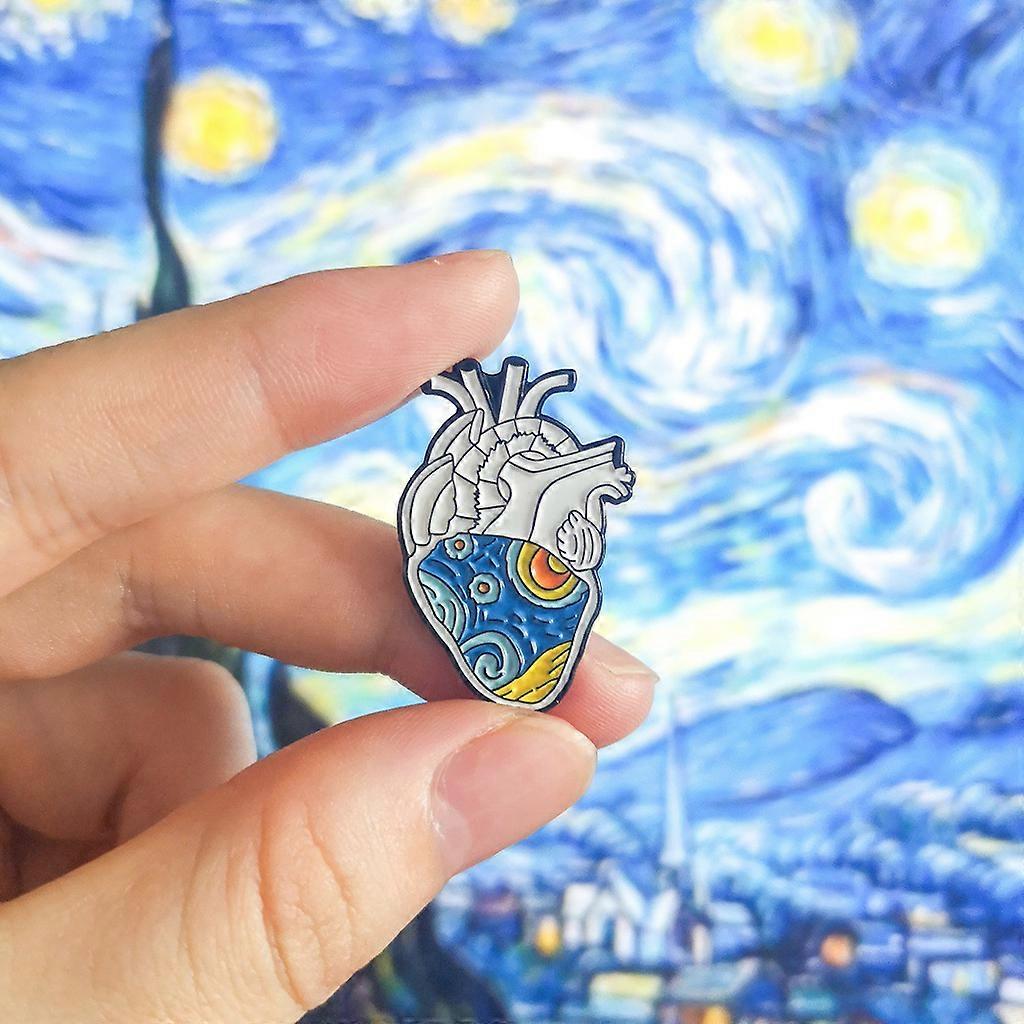 12 Pieces Anatomical Heart Enamel Brooch Scientific Heart Enamel Lapel ...