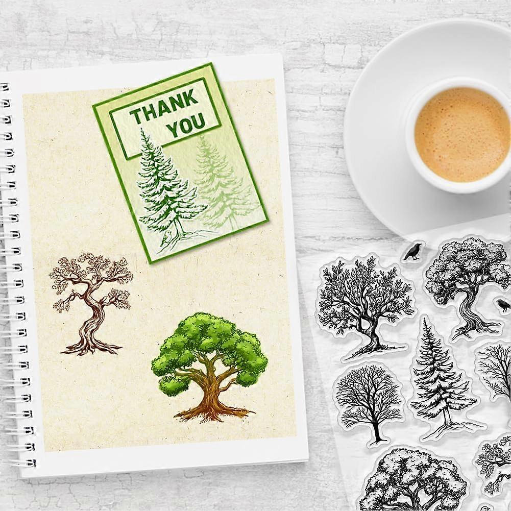 Realistic Tree Clear Stamps Pine Tree Silicone Stamps for Crafting Tree ...
