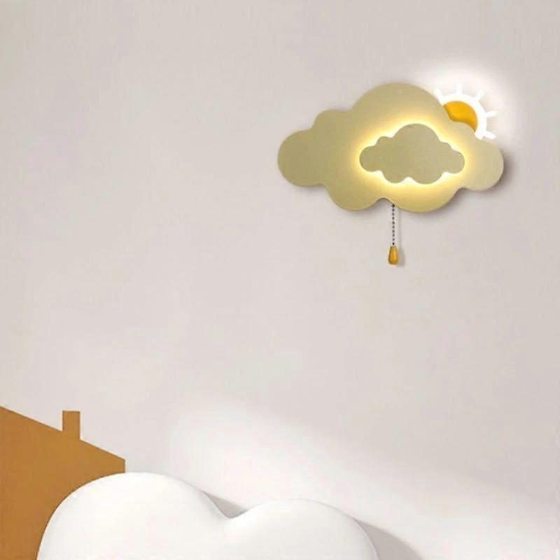 Children'S Bedroom Wall Lamps Sun Cloud Night Light Led Modern ...