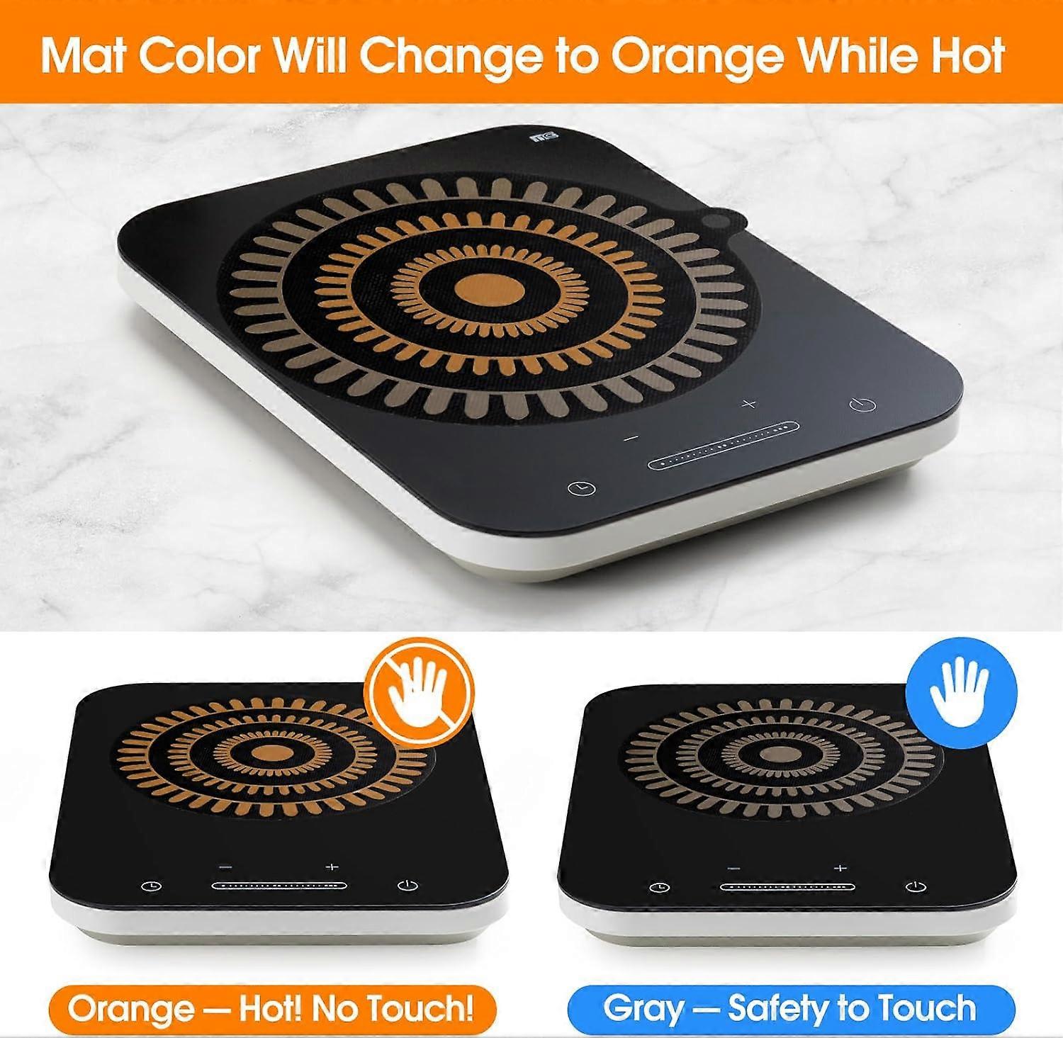 11 Inch Thermochromic Silicone Induction Cooktop Protector Mat, Heat ...