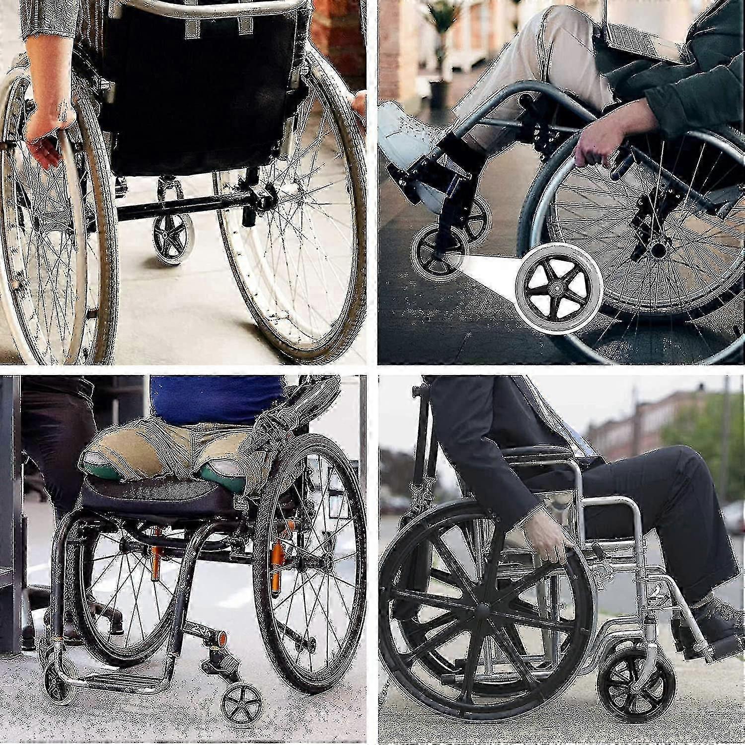 8 Inch Front Caster Wheels for Wheelchairs Rollators 2pcs Non-Slip ...