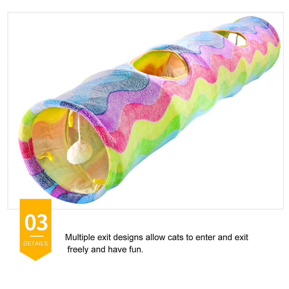 Hot Foldable Pet Cat Tunnel Holes Rainbow Cat Channel Cat Tent Cat ...