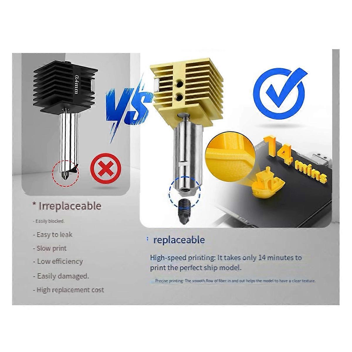 For Bambu Lab A1 Hotend Kit 0.2/0.4/0.6/0.8MM Nozzle for Bambu Lab A1 ...